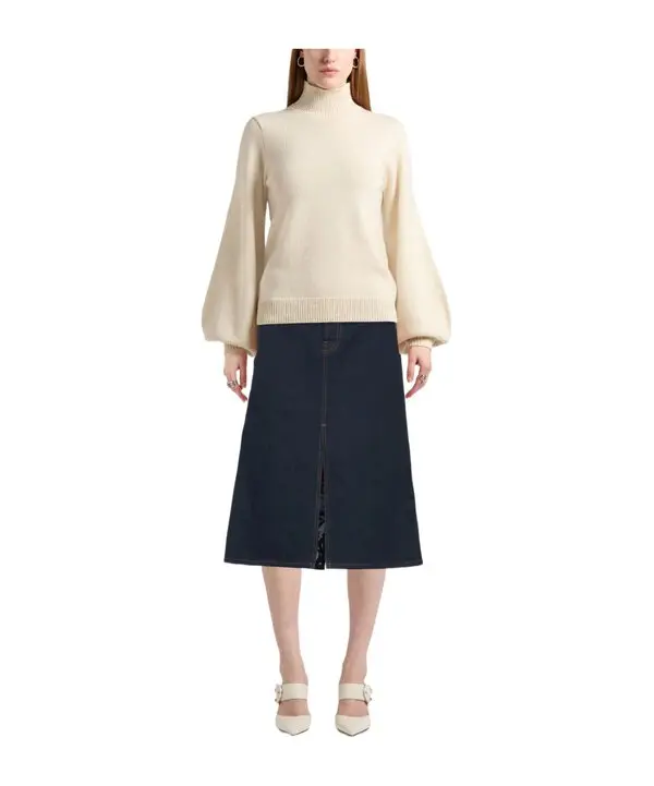 Burberry Flared Denim Skirt