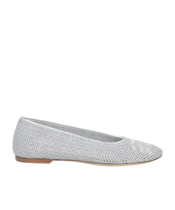 Burberry Cutout Ballet Flats - Silver