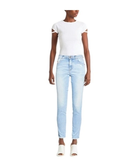 DIESEL® Light Wash Ripped Skinny Jeans