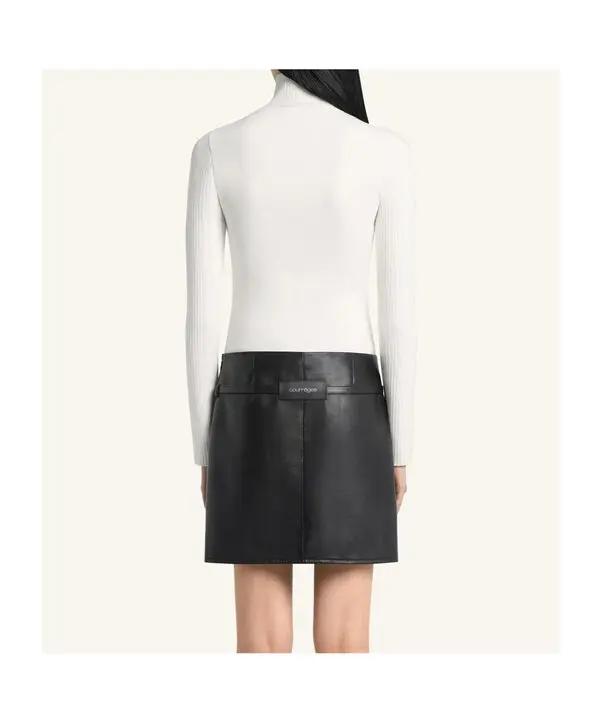 COURREGES Courrèges Ribbed V-line Turtleneck Sweater With Embroidered Logo