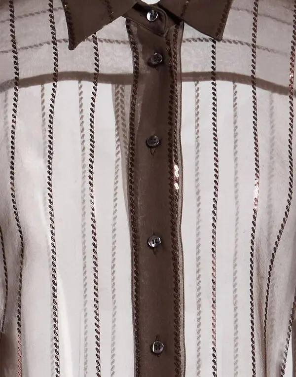 Brunello Cucinelli Long-sleeve Sequined Shirt