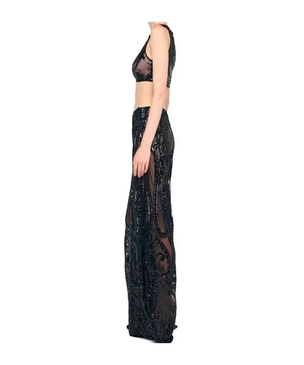 Norma Kamali Embellished Palazzo Pants