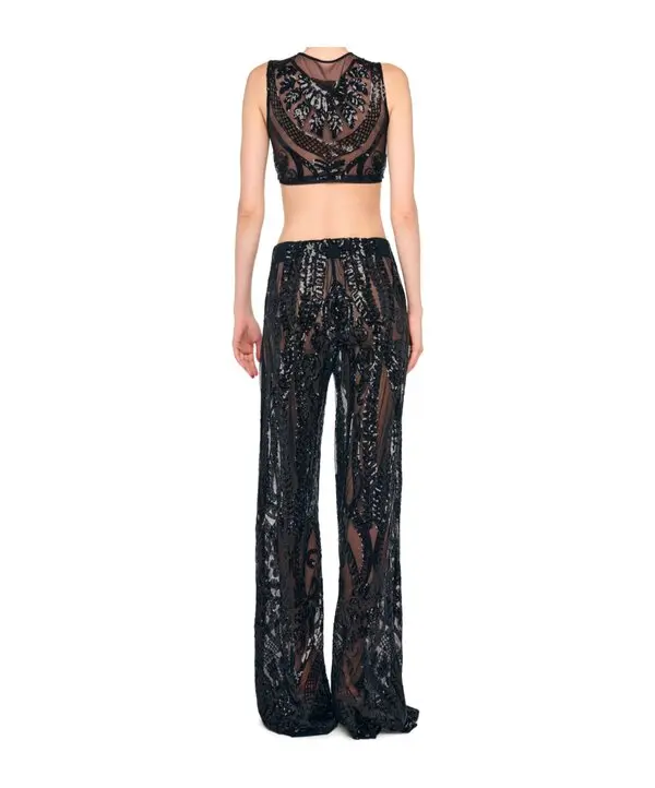 Norma Kamali Embellished Palazzo Pants