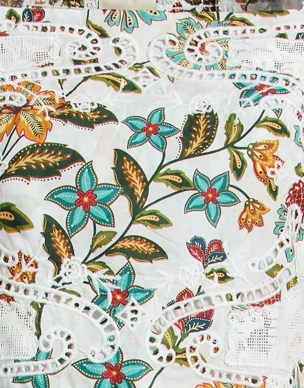 Farm Rio Paisley-print Cropped Top With Lace Trims