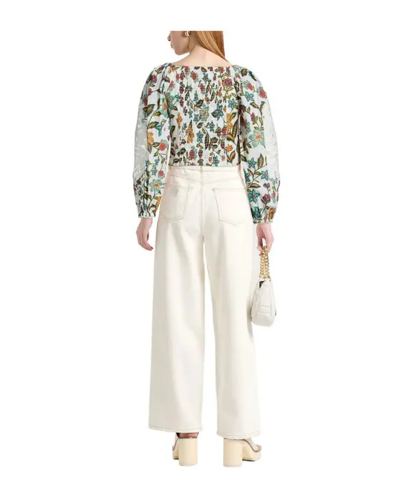 Farm Rio Paisley-print Cropped Top With Lace Trims