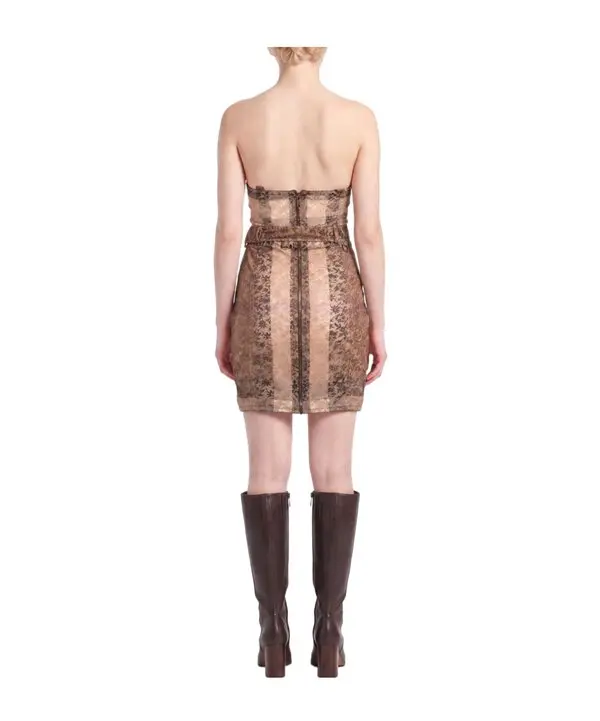 Burberry Lace Strapless Bodycon Dress