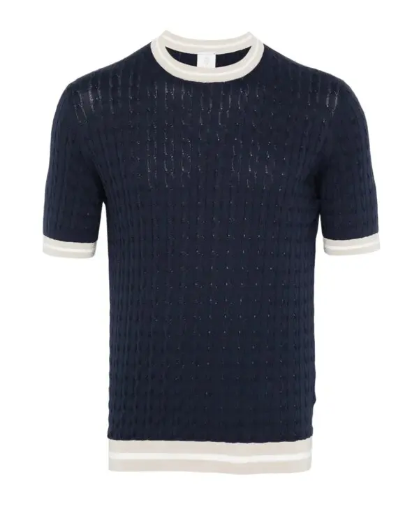 Eleventy Cable-knit T-shirt - Blue