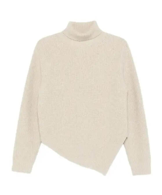Nanushka Marda Ribbed Knit Turtleneck Sweater - Nude
