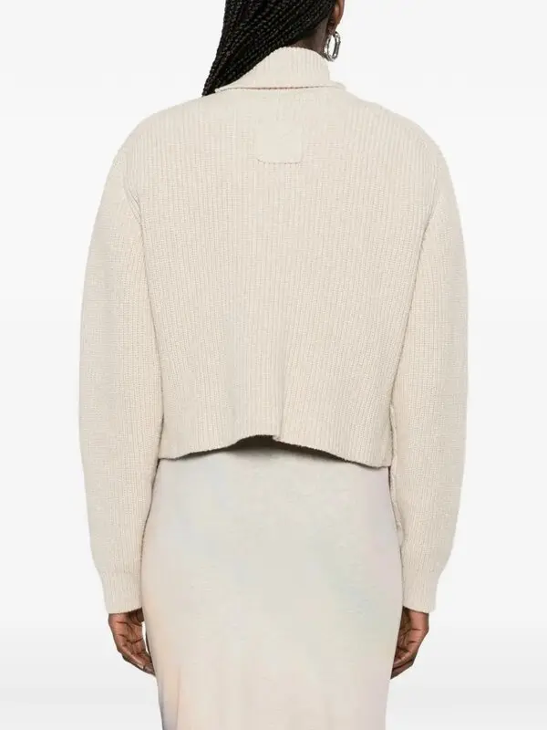 Nanushka Marda Ribbed Knit Turtleneck Sweater - Nude