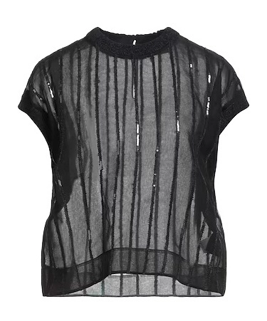 Brunello Cucinelli Short Sleeve Sequined Top