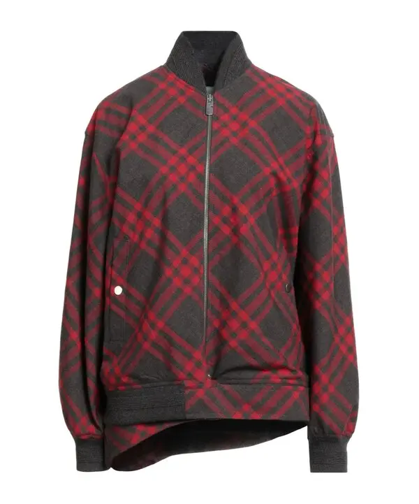 Burberry Two-tone Plaid Zip-up Baseball Jacket