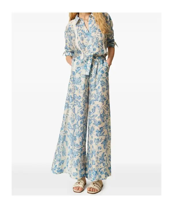TWINSET Floral Print Palazzo Trousers