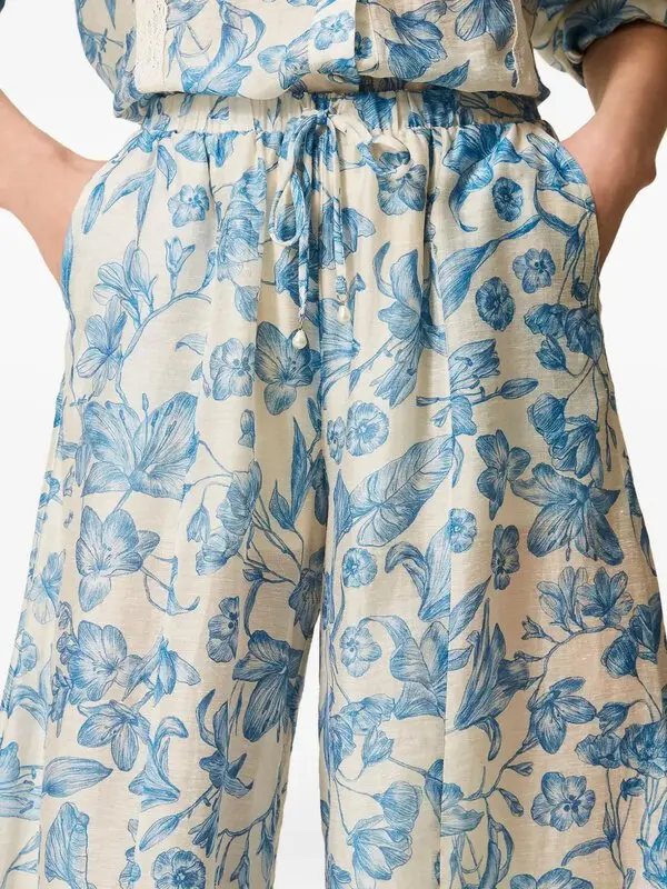 TWINSET Floral Print Palazzo Trousers