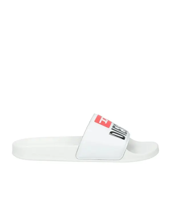 DIESEL® Printed Rubber Slides - White