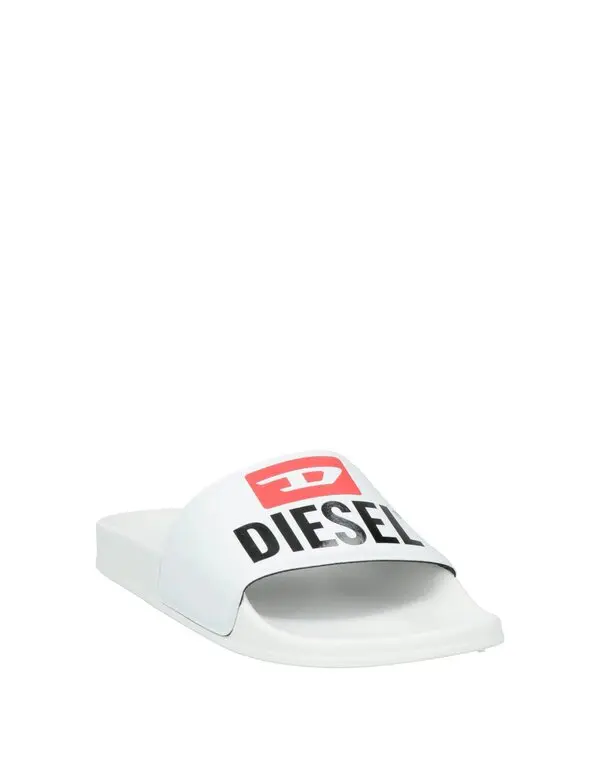 DIESEL® Printed Rubber Slides - White