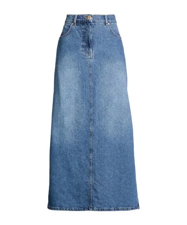 Farm Rio Flared Denim Maxi Skirt
