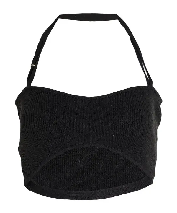 Jacquemus Solid-colored Knitted Cropped Tank Top