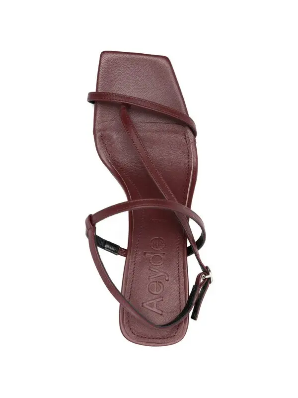 AeydĒ Strappy Square Toe Sandals - Red