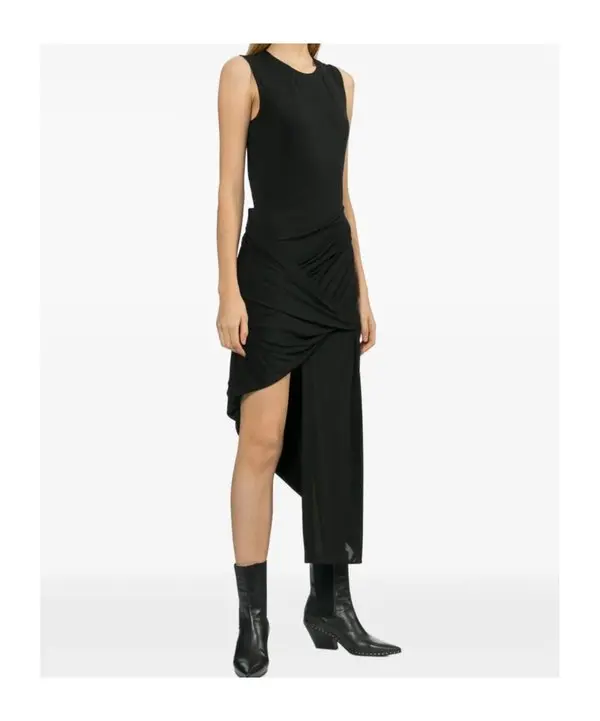 Helmut Lang Asymmetrical Draped Maxi Dress
