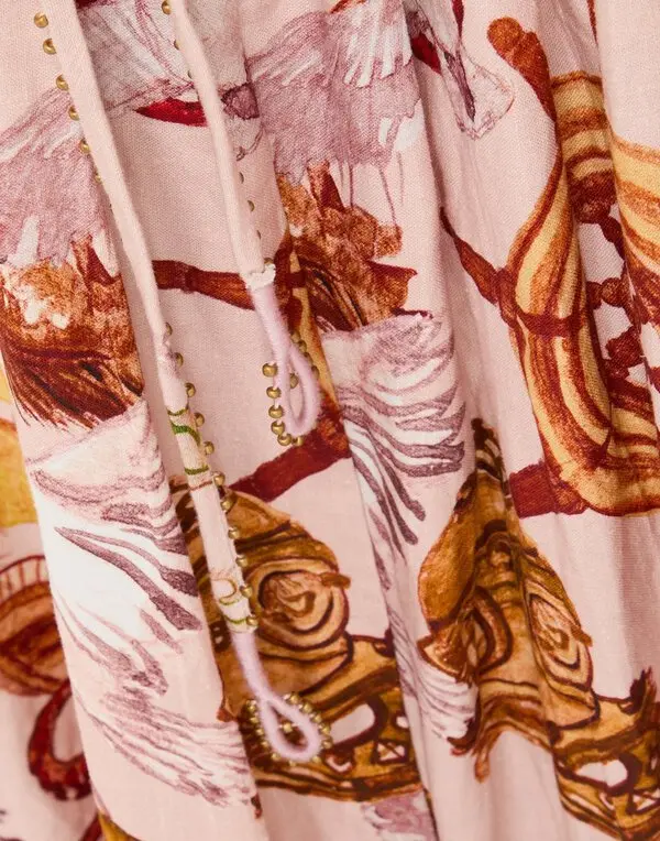 Farm Rio Printed Midi Dress With Open Back