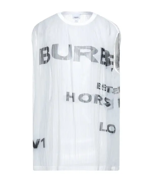 Burberry Sleeveless Top With Logo - White