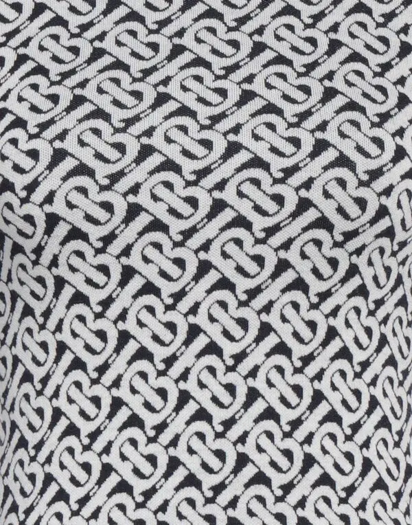 Burberry Printed Wool High Neck Long Sleeve Sweater - Blue