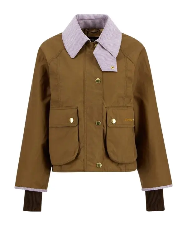 Barbour Cropped Casual Jacket With Classic Collar - Brown