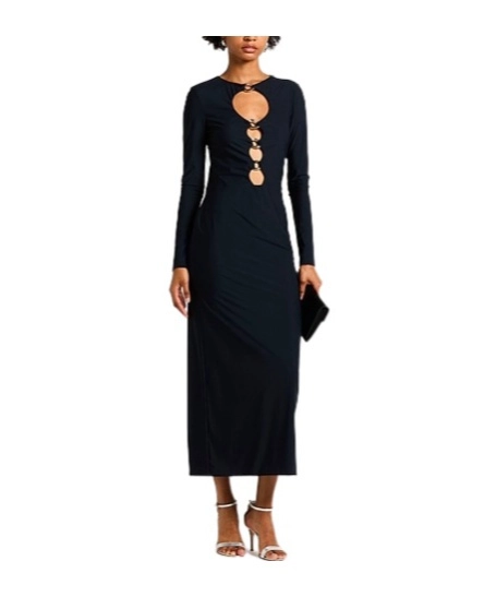 Burberry Long Sleeve Cut Out Maxi Dress