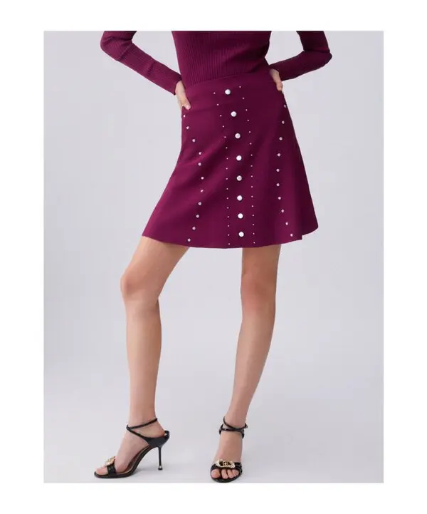 Liu Jo Studded Knit Mini Skirt