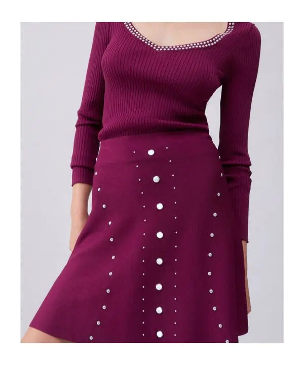 Liu Jo Studded Knit Mini Skirt