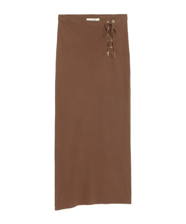 Zadig&Voltaire Side Slit Lace-up Maxi Skirt - Green