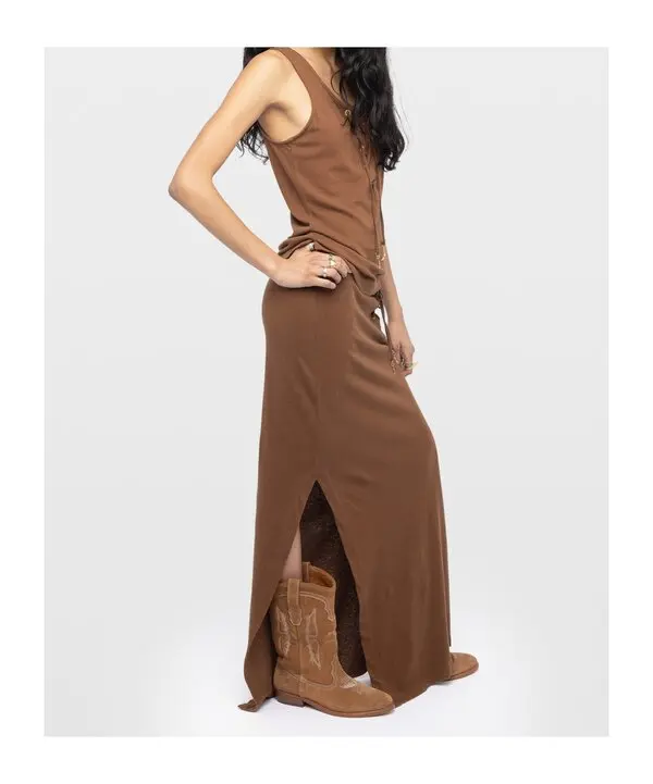 Zadig&Voltaire Side Slit Lace-up Maxi Skirt - Green