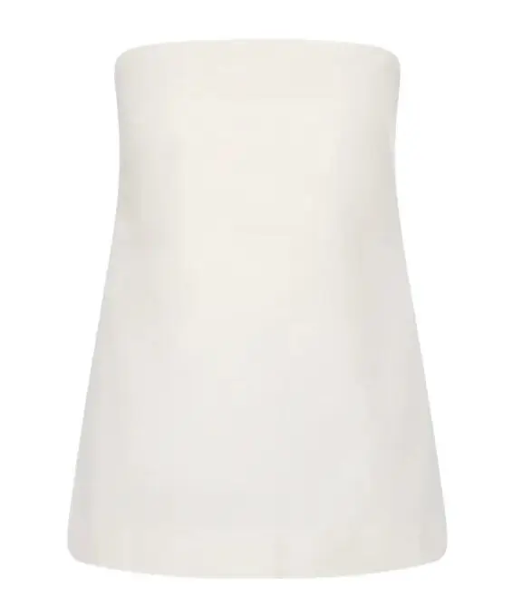 ST. AGNI Strapless Tie Top - White