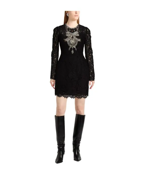 Dolce & Gabbana Lace Embellished Mini Dress