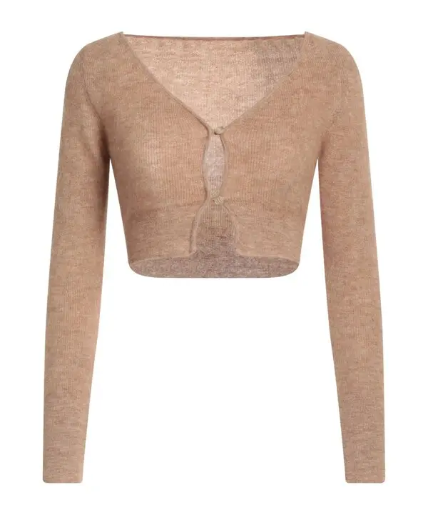 Jacquemus Solid-colored Cropped Knit Cardigan