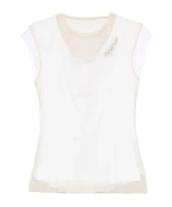 Simone Rocha Layered Lace-trim T-shirt