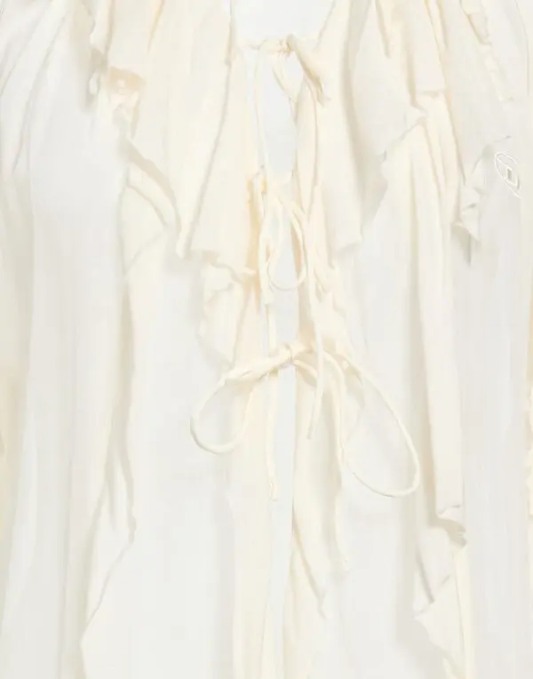 DIESEL® Pleated Long-sleeved Shirt With Ruffled Trim