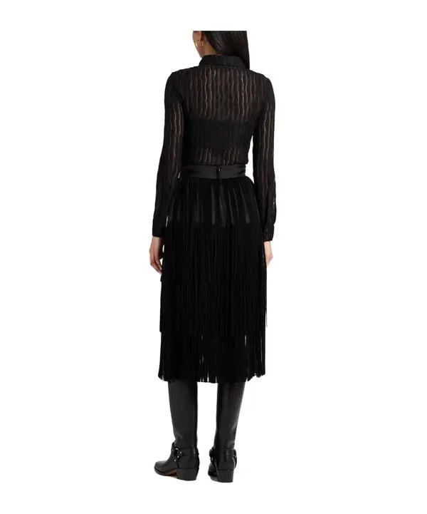 Dolce & Gabbana Suede-paneled Umbrella Skirt