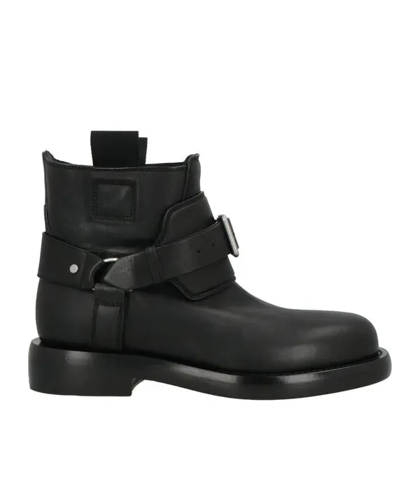Burberry Leather Buckled Ankle Boots