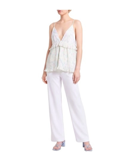 GANNI Ruched Tie Strap Tank Top