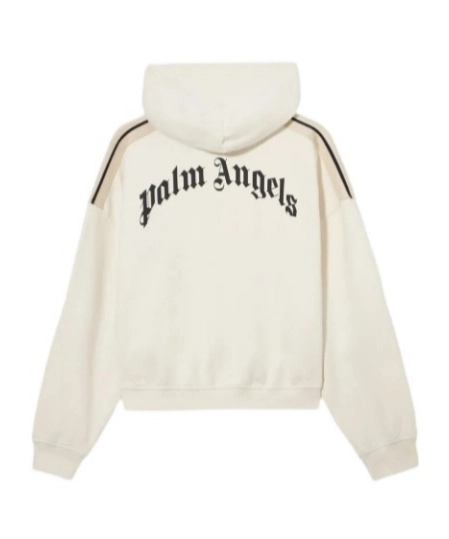 Palm Angels Curved Logo Cropped Hoodie
