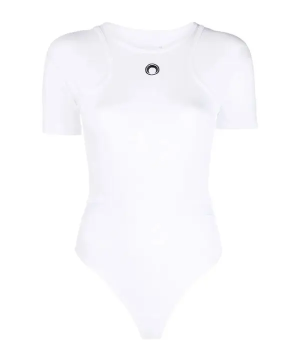 MARINE SERRE Logo Print Bodysuit