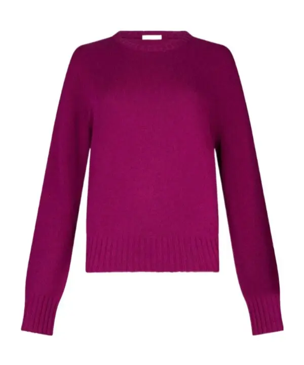 Liu Jo Ribbed Crew Neck Sweater With Perforated Logo