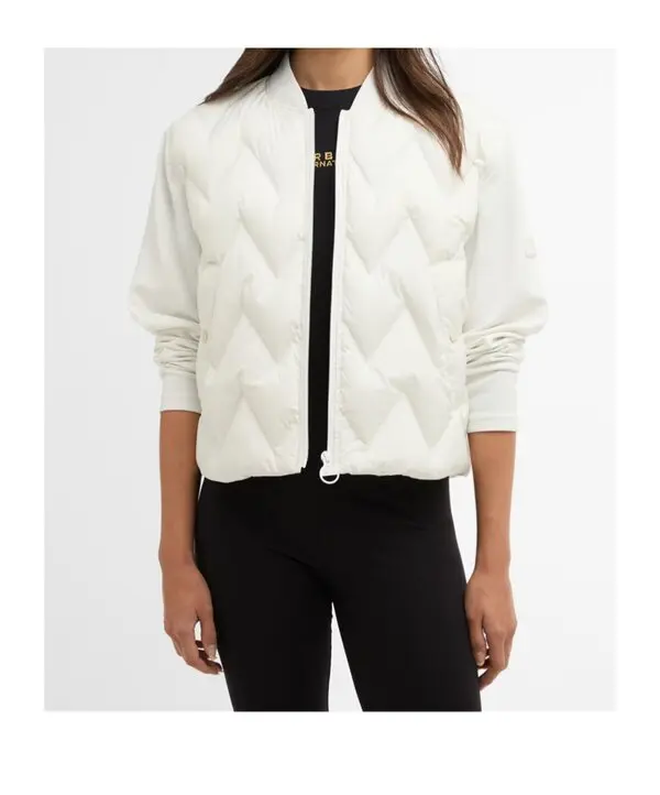 Barbour Quilted Bomber Jacket - White