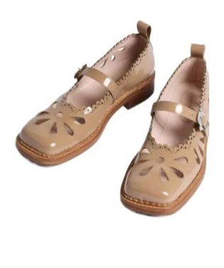 Simone Rocha Mary Jane Brogues With Daisy Cut-outs - Nude