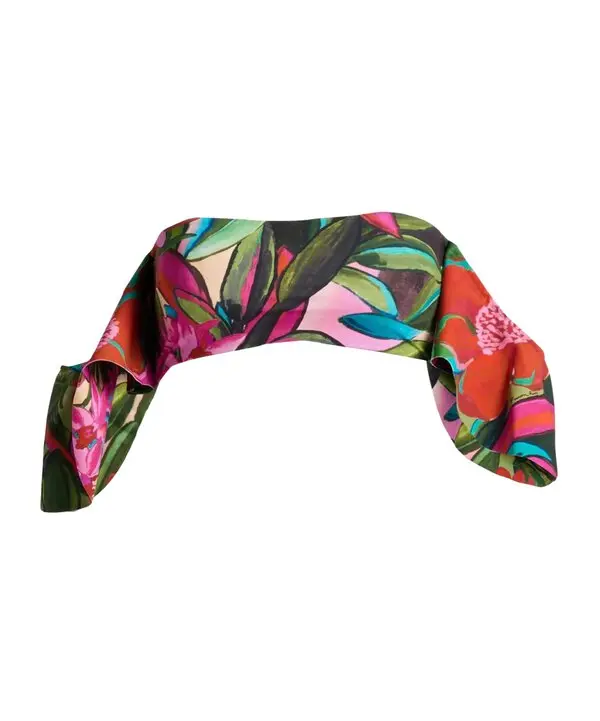 Farm Rio Printed Floral Off-the-shoulder Bikini Top - Green