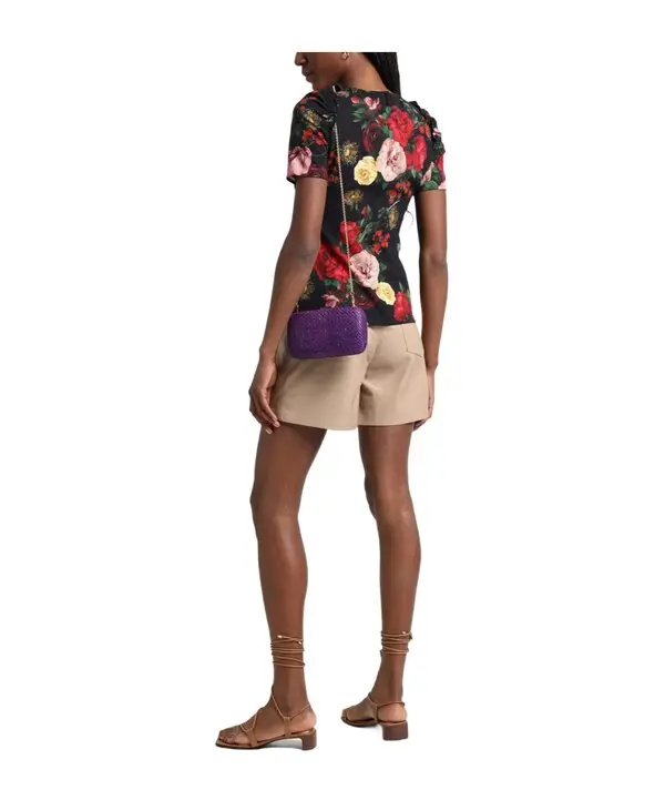 Dolce & Gabbana Floral Print Top With Ruffled Details - Black
