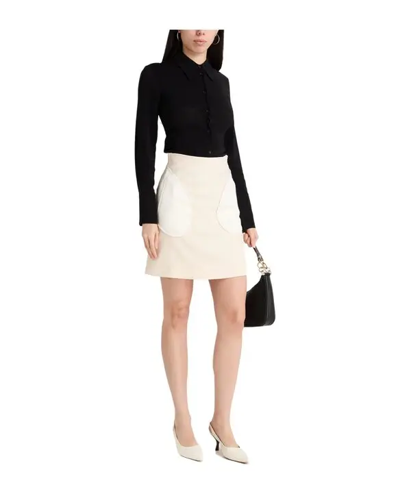 Burberry Color-blocked Flared Skirt