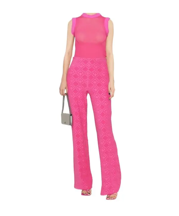 MARINE SERRE Logo Jacquard Flare Track Pants