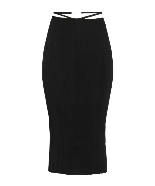 Jacquemus Ribbed Knit Midi Skirt